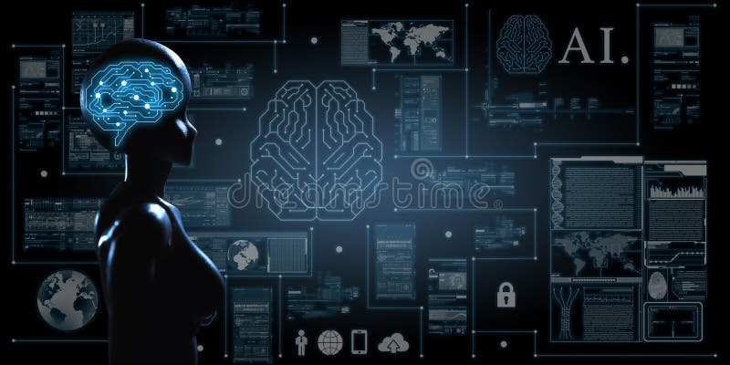 AI, Artificial Intelligence Conceptual of Next Generation Techno Stock ...