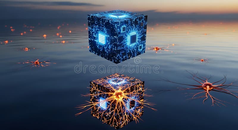 Ai Artificial Intelligence Cube Technology Network Data Science Future Learning Code Stock Photo ...