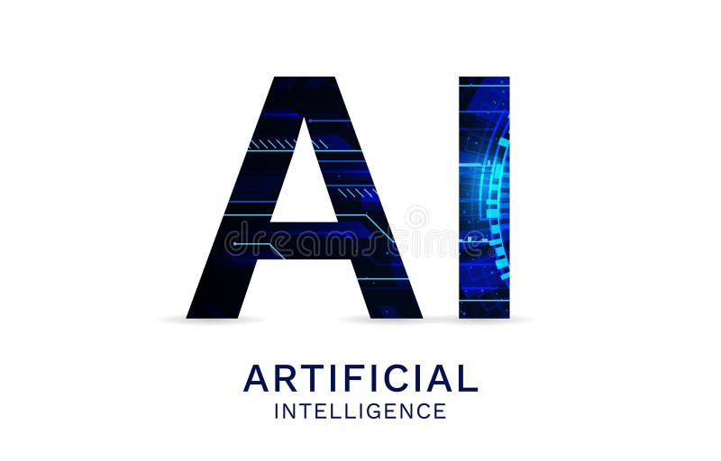 AI Artificial Intelligence 3d Tech Logo Blue Stock Vector ...