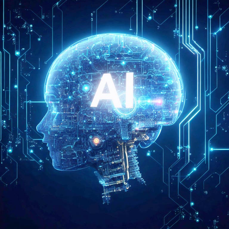 Ai Artificial Intelligence and Data Science, Technology, Brain Machine Learning, 3d Rendering ...