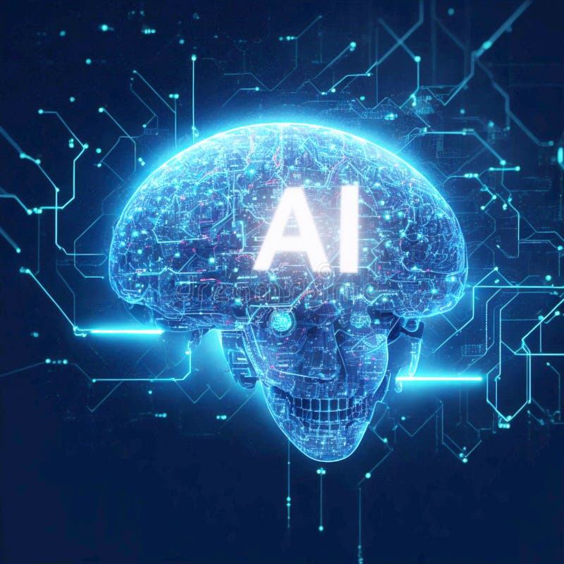 Ai Artificial Intelligence and Data Science, Technology, Brain Machine Learning, 3d Rendering ...