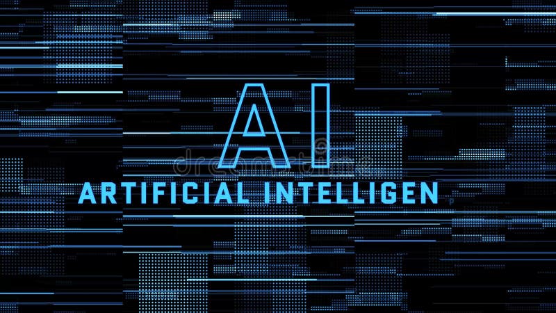 AI Artificial Intelligence on Digital Background Animation - Blue ...