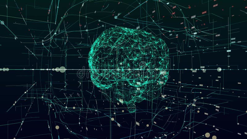 AI Artificial Intelligence Digital Brain Bid Data Deep Learning Computer Machine - Render Stock ...