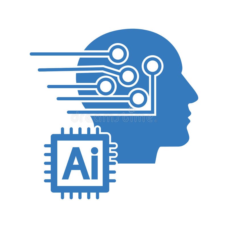 Ai, Artificial Intelligence, Digital Icon. Blue Color Design Stock ...