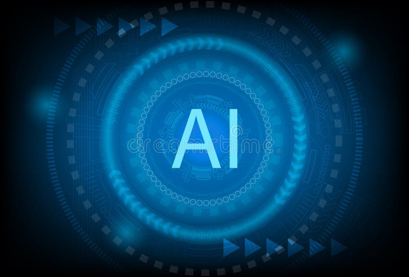 AI (artificial Intelligence) Digital Technology Banner Blue Background ...