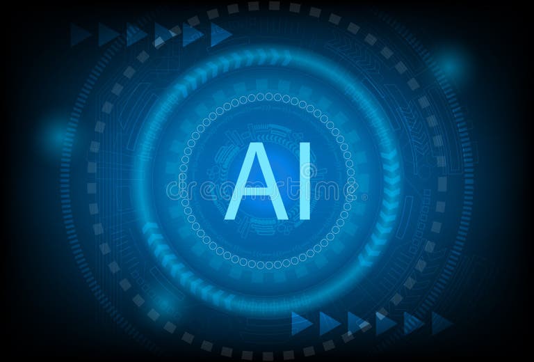 AI (artificial Intelligence) Digital Technology Banner Blue Background ...