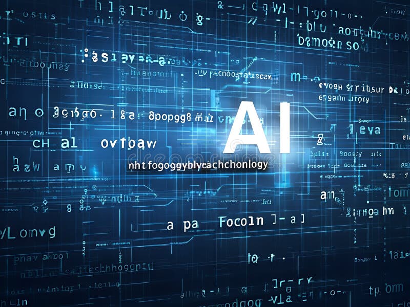 AI: Artificial Intelligence in a Digital World Stock Illustration - Illustration of abstract ...