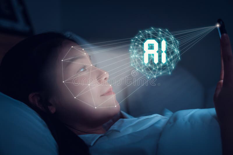 AI Artificial Intelligence of Face Identification Technology Concept ...