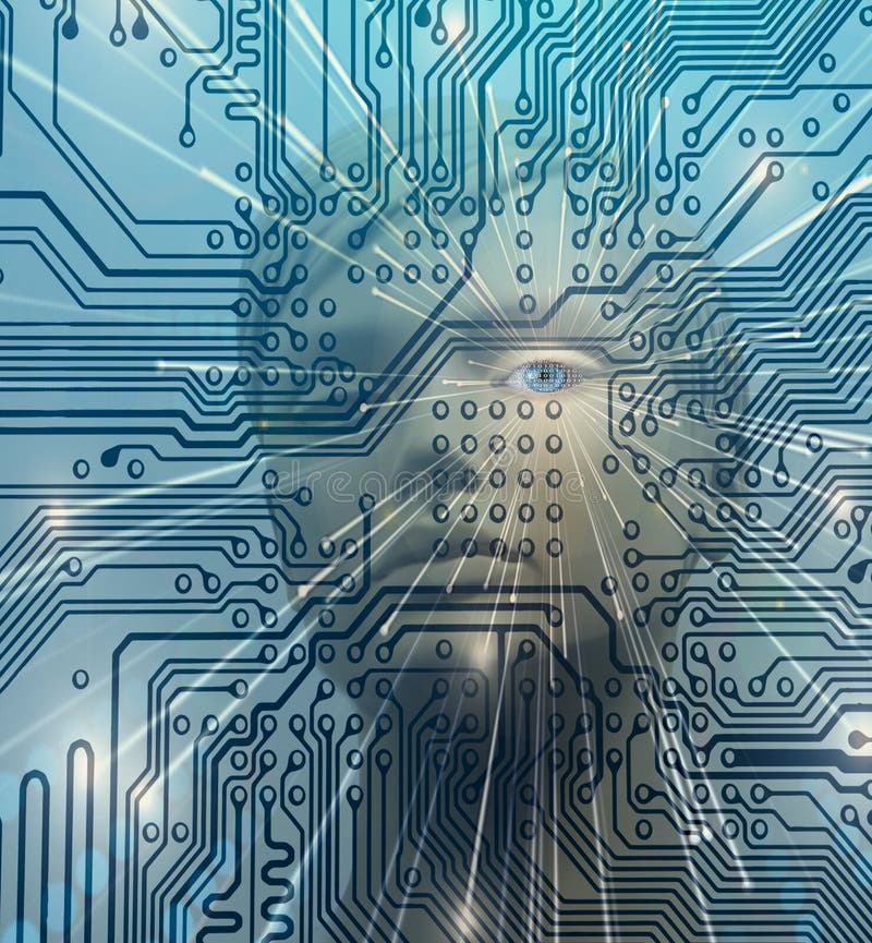 AI Artificial Intelligence Humanoid Binary Code Concept Stock Photo ...