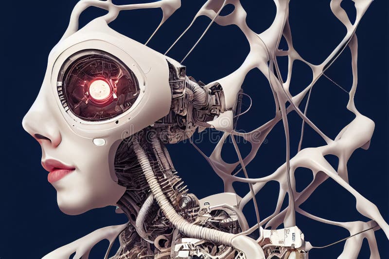 AI or Artificial Intelligence in Humanoid Head. Technology and Science ...