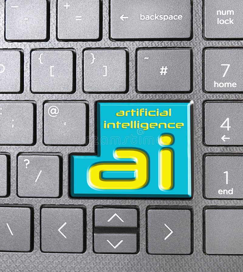 AI Artificial Intelligence Icon Computer Communications Typing Keyboard Keys Fonts Text Stock ...