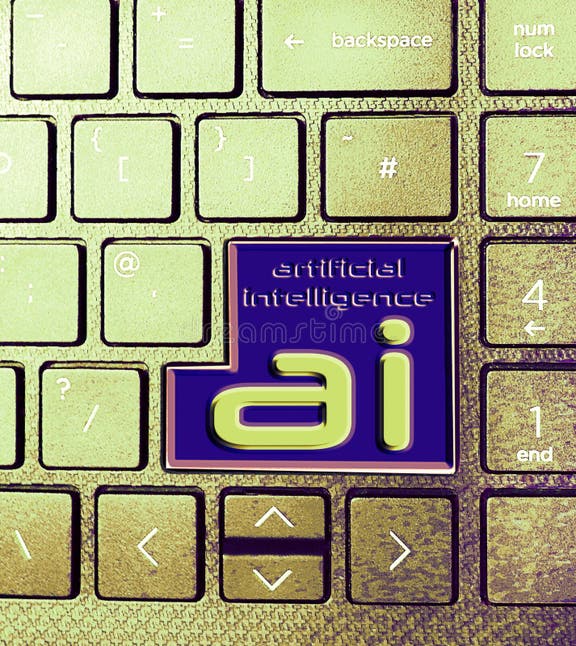 AI Artificial Intelligence Icon Computer Communications Typing Keyboard ...