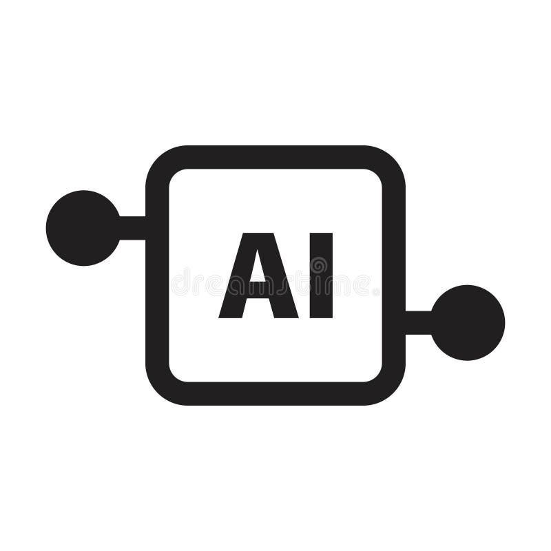 AI, Artificial Intelligence Icon Digital Micro Chip for Computer and ...