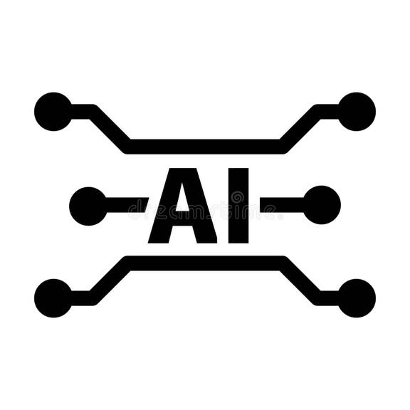 AI, Artificial Intelligence Icon Digital Micro Chip for Computer and ...