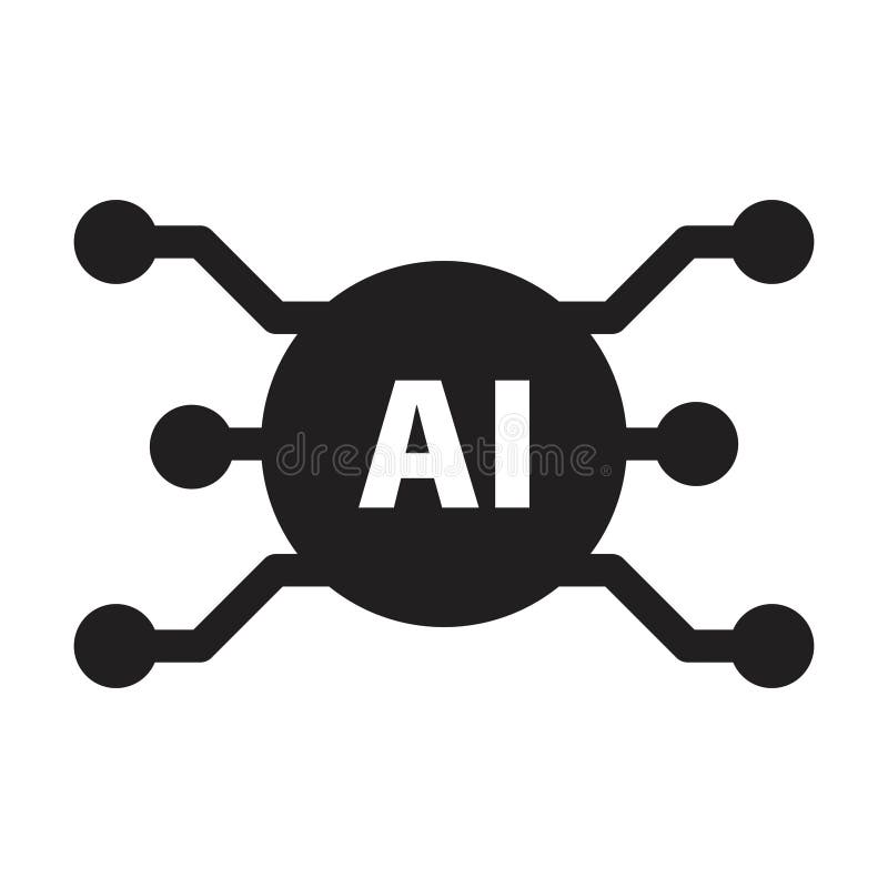 AI, Artificial Intelligence Icon Digital Micro Chip for Computer and ...
