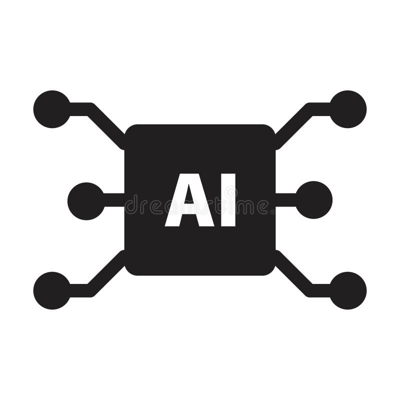 AI, Artificial Intelligence Icon Digital Micro Chip for Computer and ...
