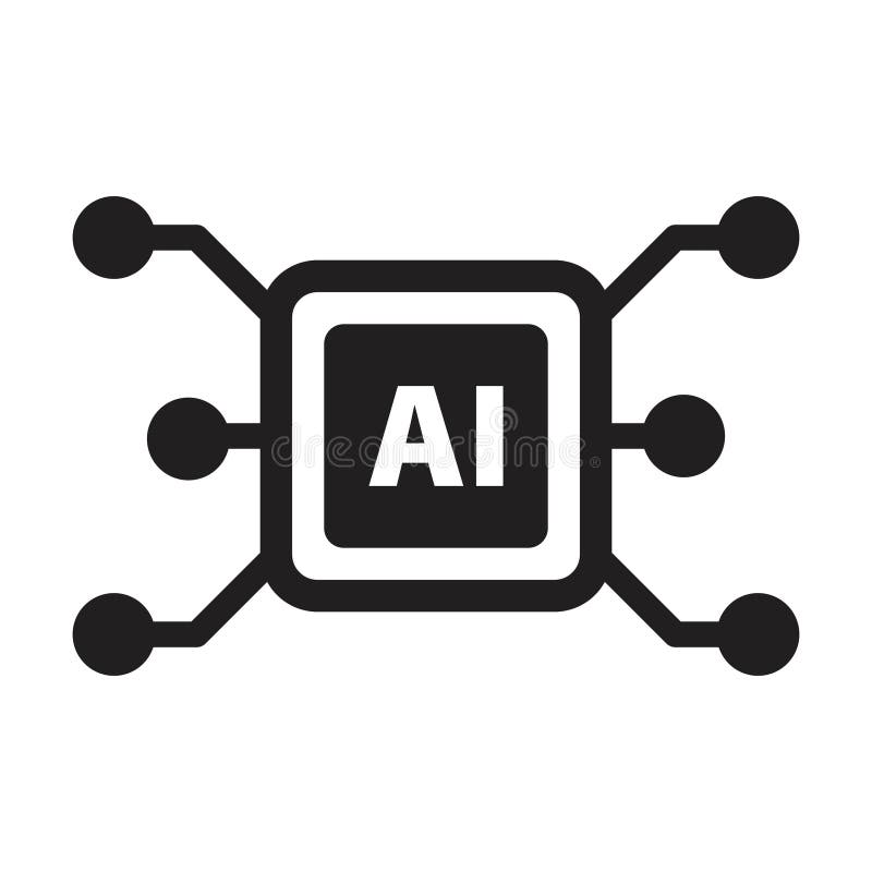 AI, Artificial Intelligence Icon Digital Micro Chip for Computer and ...