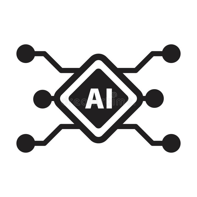 AI, Artificial Intelligence Icon Digital Micro Chip for Computer and ...