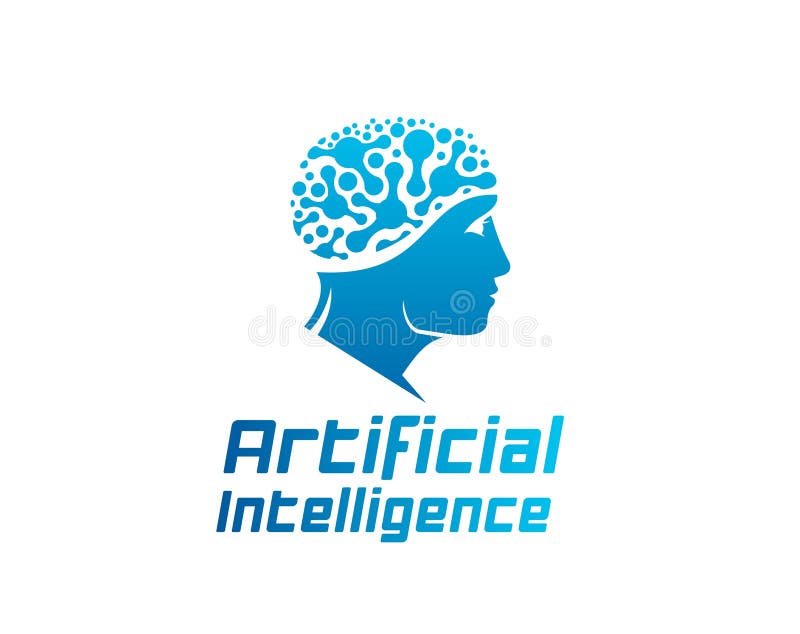 AI Artificial Intelligence Icon, Robot and Brain Stock Vector ...