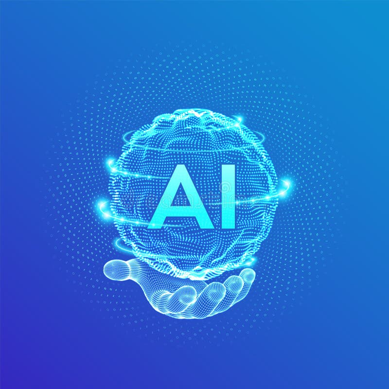 AI. Artificial Intelligence Logo in Hand. Artificial Intelligence and ...