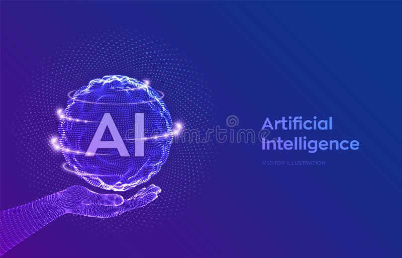 AI. Artificial Intelligence Logo in Hand. Artificial Intelligence and ...