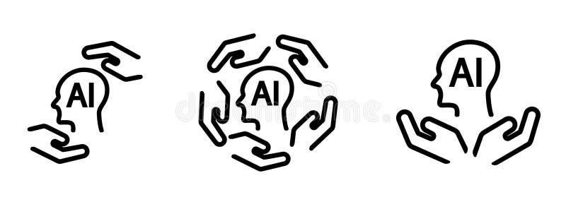 AI Artificial Intelligence Logo Icon Set Collection Line Stroke Design ...