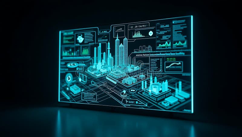 Cloud AI Solutions for Industrial Data Management Stock Illustration ...