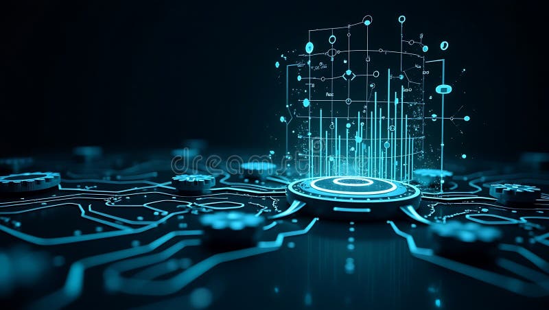 Future of Industry: and Big AI Data Synergy Stock Illustration ...