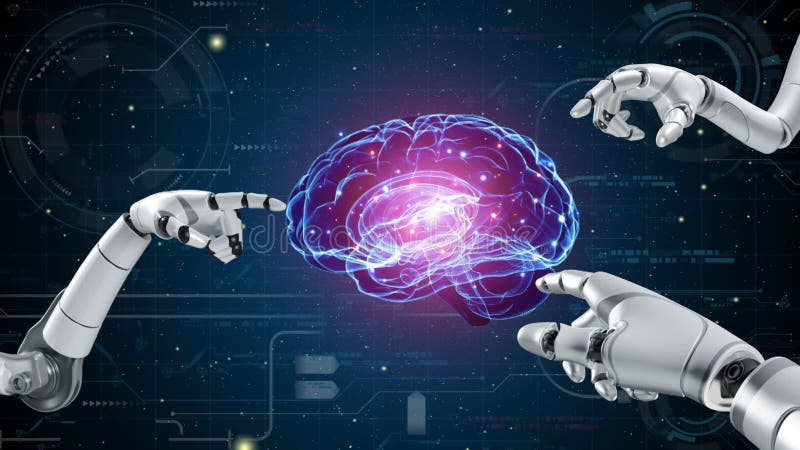 AI Artificial Intelligence, Machine Learning Concept, Digital Chatbot, Big Data, Cloud Computing ...