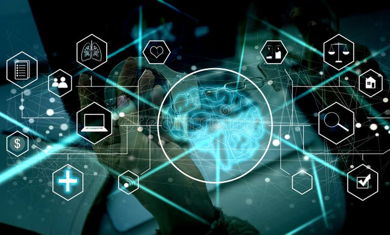 AI, Artificial Intelligence, Machine Learning, Neural Networks and Modern Technologies Concepts ...