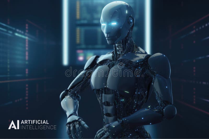 AI, Artificial Intelligence, Robot, Generative AI Stock Illustration ...