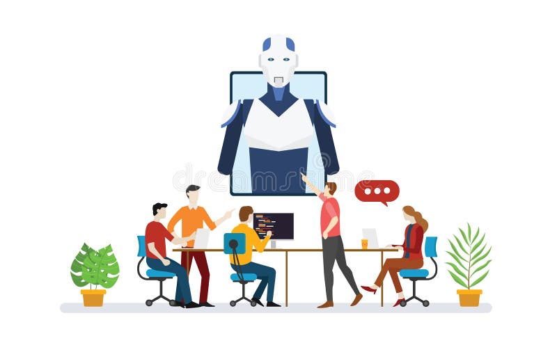 Ai Artificial Intelligence Robot Team Developer Programmer with Script ...