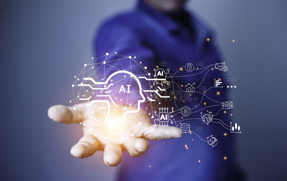 Ai (artificial Intelligence)Search Engine Optimization-SEO Concept. Businessman Using Laptop ...