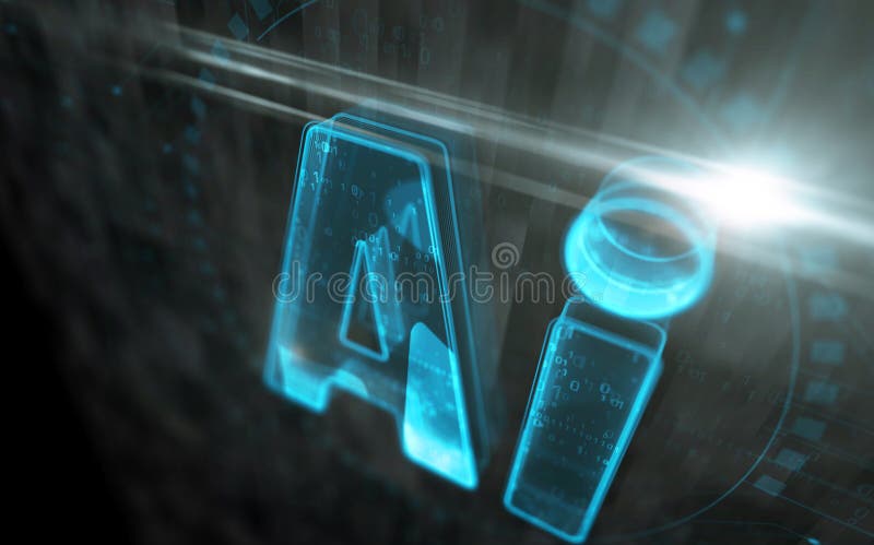 Artificial Intelligence with Cyber Head Symbol Stock Illustration ...