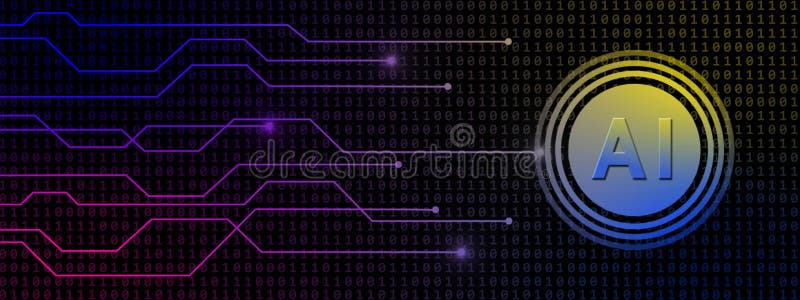 Ai Artificial Intelligence Symbool Met Informatie Verbindende Regels ...