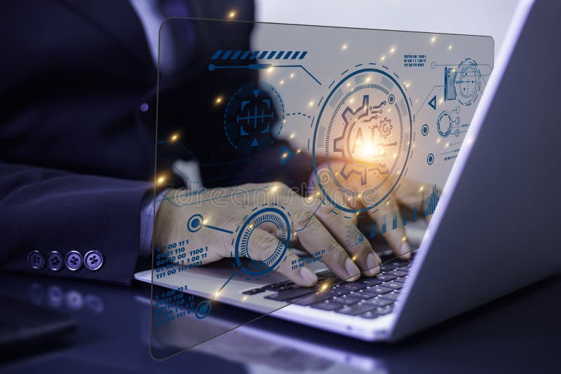 AI Technology Networks Connecting Wireless Devices. AI Technology is ...