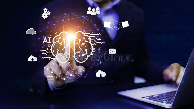 AI (Artificial Intelligence) Technology Networks Connecting Wireless ...