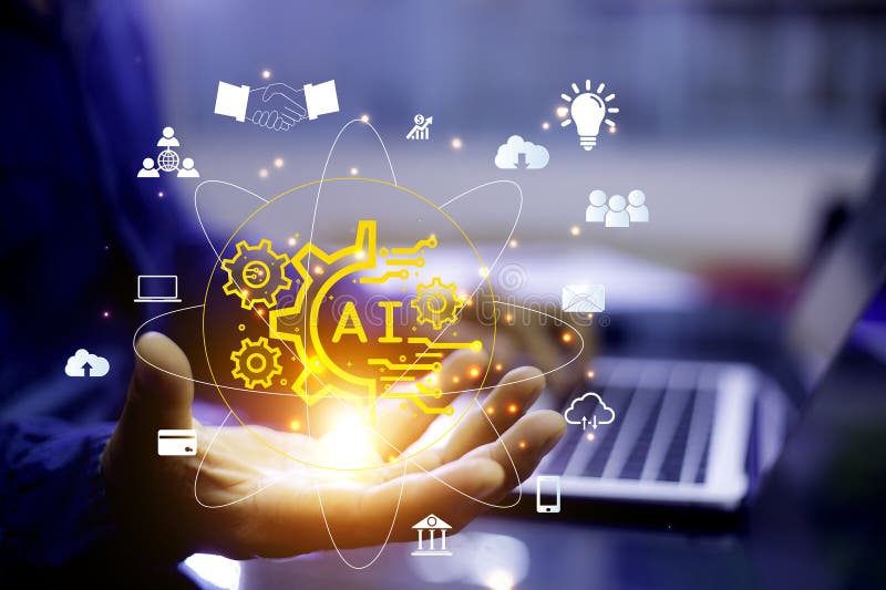 AI Technology Networks Connecting Wireless Devices. AI Technology is ...