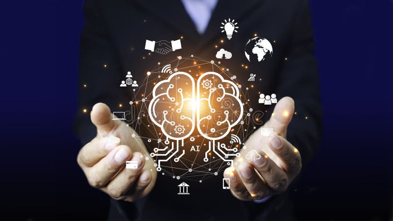 AI (Artificial Intelligence) Technology Networks Connecting Wireless ...