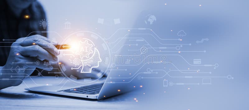 AI (Artificial Intelligence) Technology Connecting Wireless Devices. AI ...