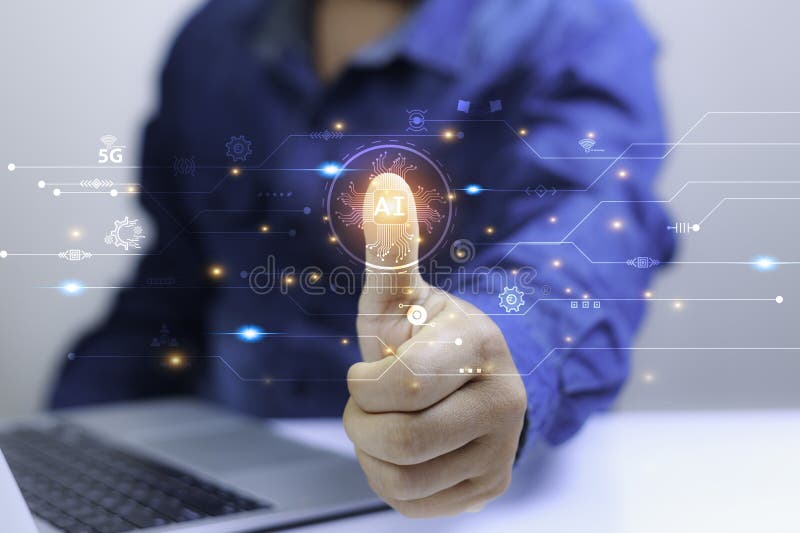 AI (Artificial Intelligence) Technology Networks Connecting Wireless ...