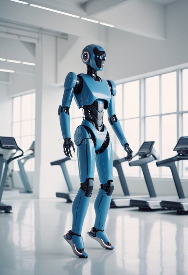 Experimental Humanoid Athletic Robot is Tested in a Laboratory Stock ...