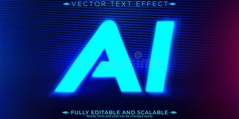 Ai Artificial Intelligence Text Effect, Editable Crypto and Metaverse Text Style Stock Vector ...