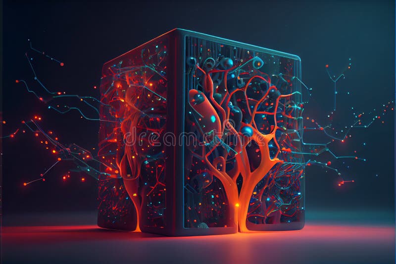 AI Artificial Intelligence Wave Lines Neural Network and Big Data ...