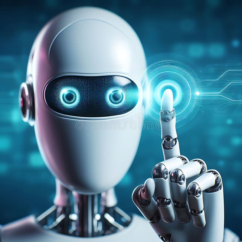 AI Artistry with Robots Finger Near the Eye in Design Ai Generated ...