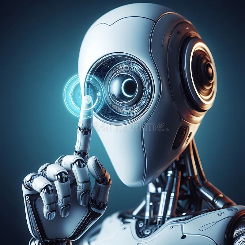 AI Artistry with Robots Finger Near the Eye in Design Ai Generated ...