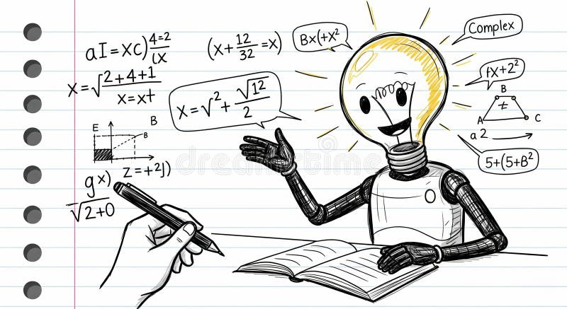 AI As a Study Buddy : a Friendly Lightbulb-headed Robot Explains Complex Mathematical Formulas ...