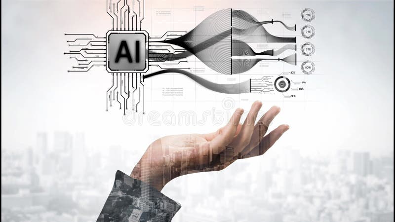 AI Brain Processing Data with Generative Artificial Intelligence Concept Funnel Stock Footage ...