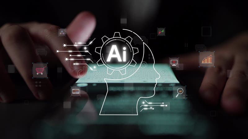 AI Brain Processing Data with Generative Artificial Intelligence Concept Muxer Stock Footage ...