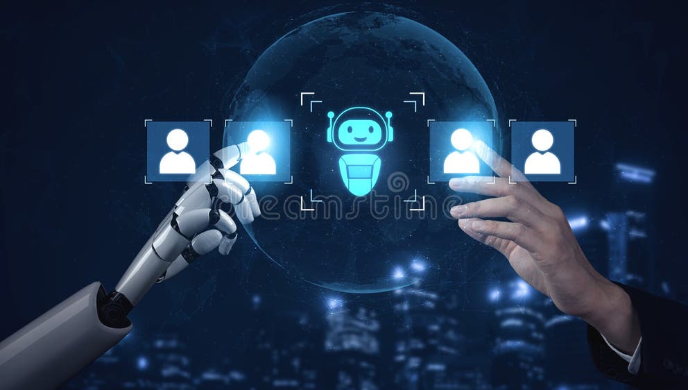 AI Assistant Collaborating with Human Team Vouch Stock Image - Image of ...